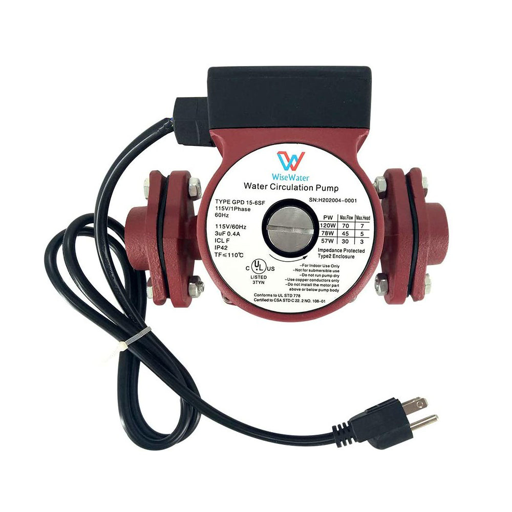 Wisewater Circulation Pump 3/4"NPT 3-Speed Recirculation Pump for ...